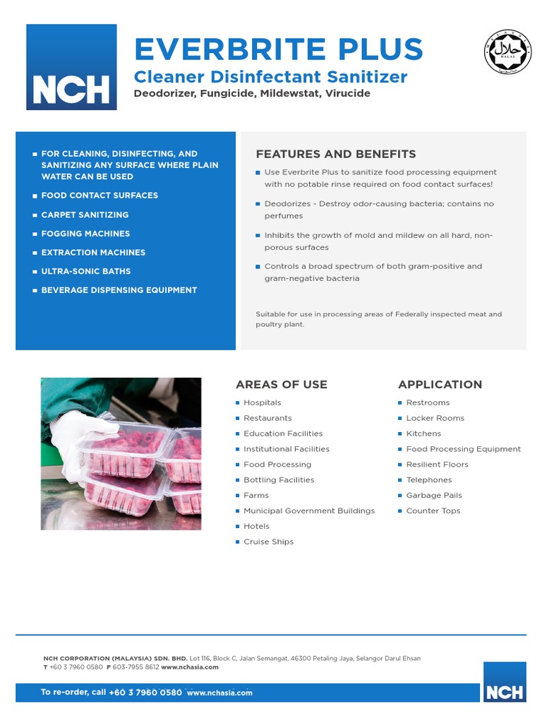 EVERBRITE PLUS (TECHSHEET-MY) Updatedwhalal | PDF | Disinfectant ...