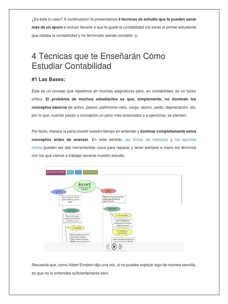 4 Técnicas Que Te Enseñarán Cómo Estudiar Contabilidad Pdf