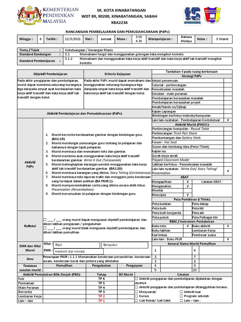 Contoh Tapak RPH TS25 BM | PDF