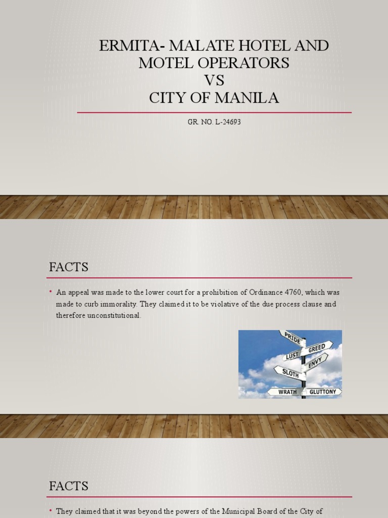 City of Manila Granted Authority to Regulate Motels and Hotels Through ...