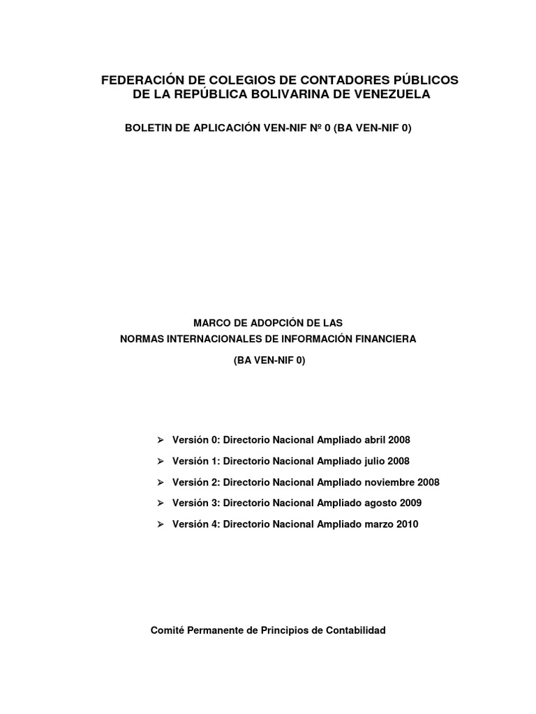 Ba Ven-Nif 0 Version 4 | PDF | normas internacionales de INFORMACION ...