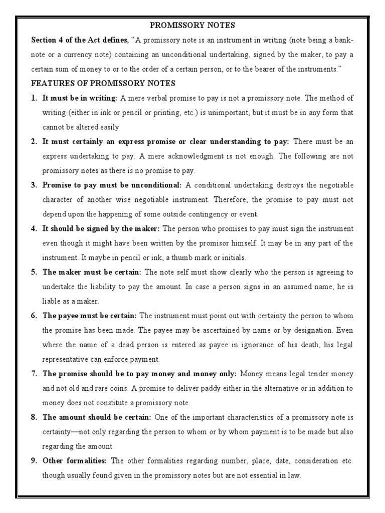 Promissory Notes | PDF | Negotiable Instrument | Cheque