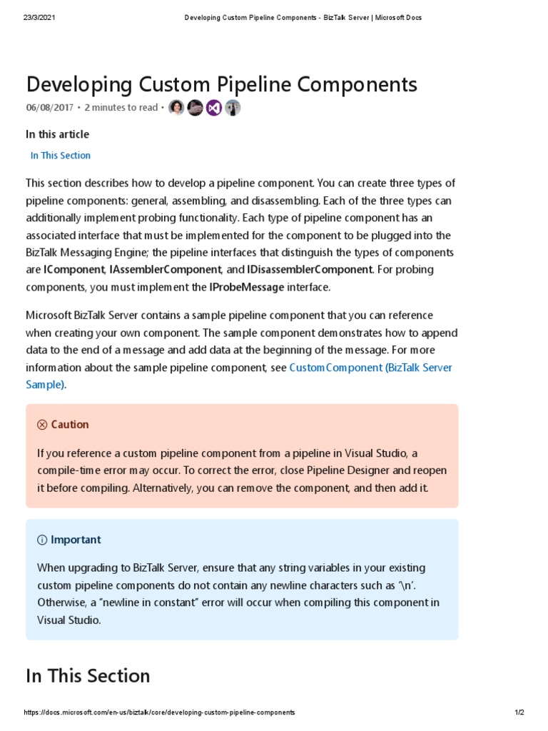 Developing Custom Pipeline Components - BizTalk Server - Microsoft Docs ... Developing Custom Pipeline Components - BizTalk Server - Microsoft Docs ...