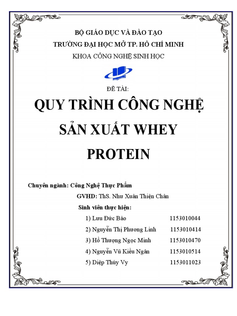(123doc) Quy Trinh Cong Nghe San Xuat Whey Protein | PDF