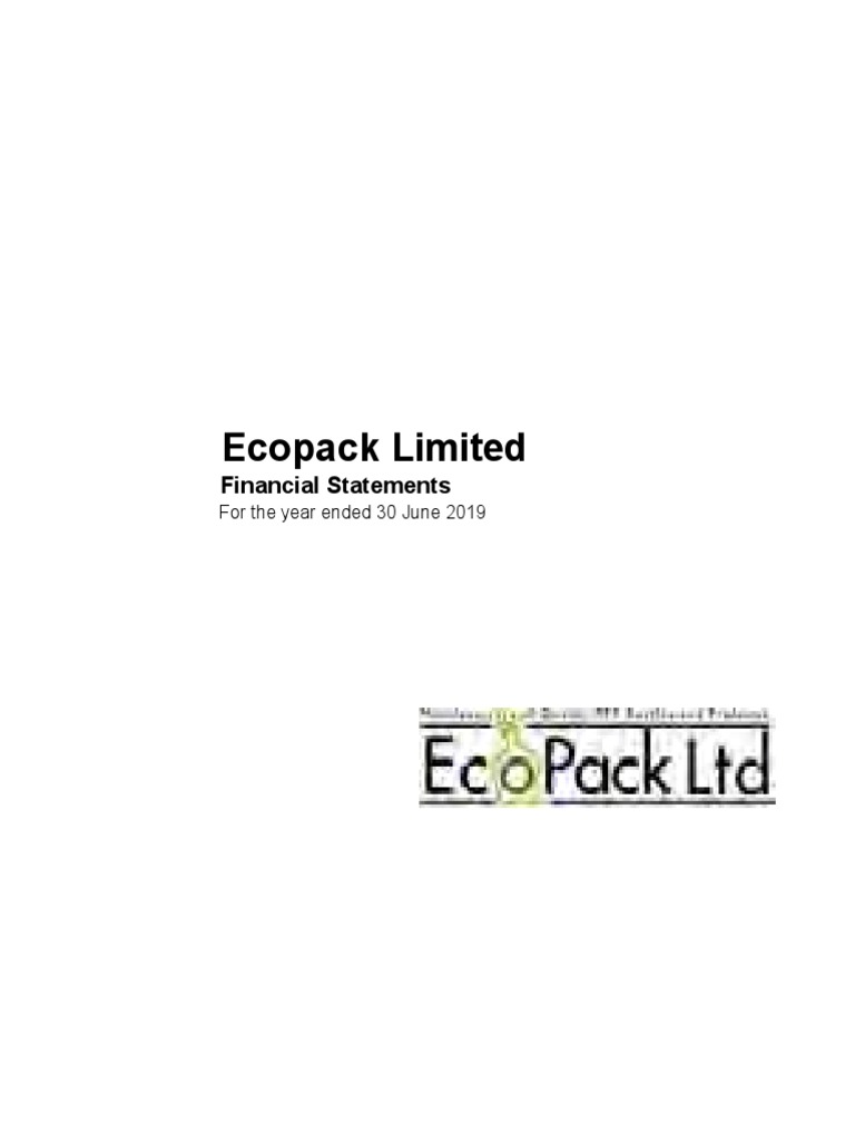 Ecopack Limited: Financial Statements | PDF | Historical Cost ...