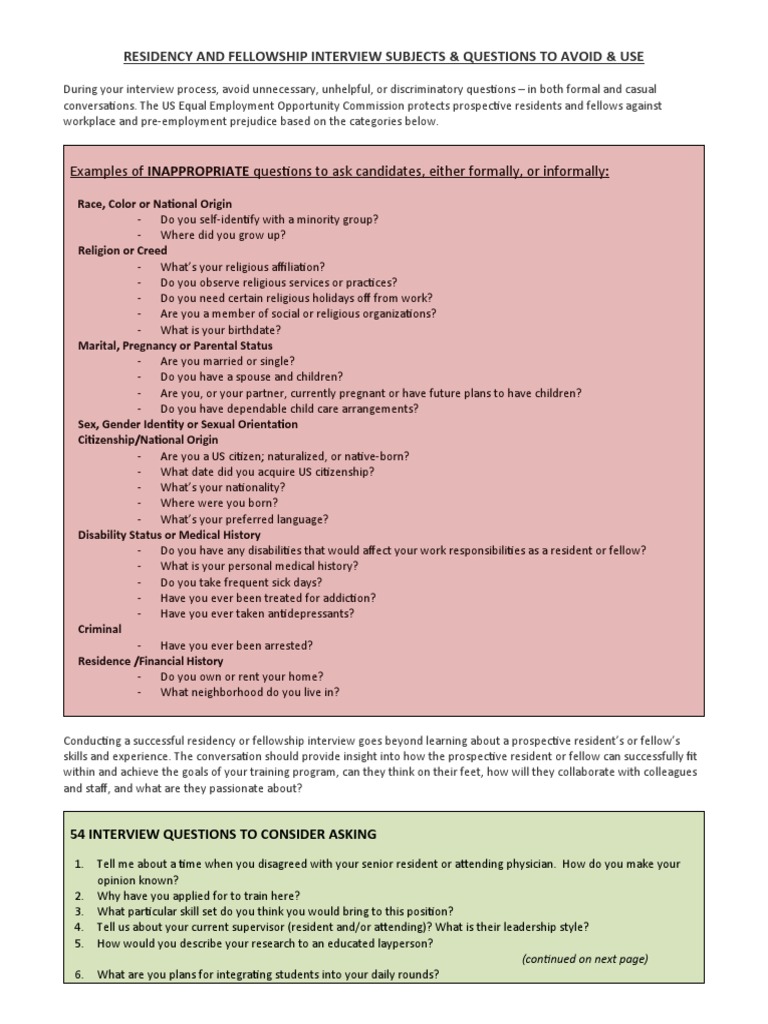 Examples of Inappropriate Questions To Ask Candidates, Either Formally ...