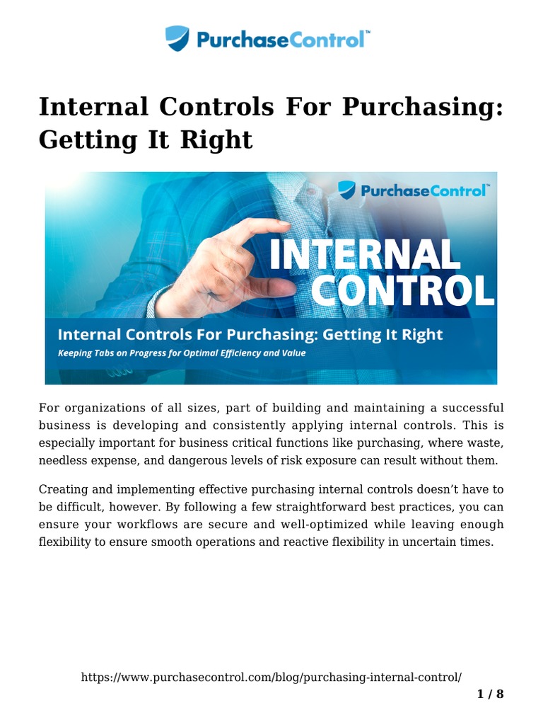 Internal Controls For Purchasing Getting It Right | PDF | Enterprise ...