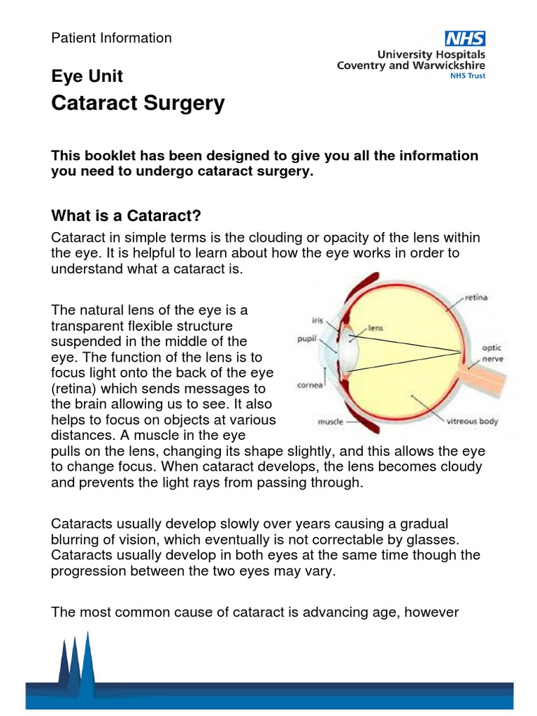 Cataract Surgery: Eye Unit | PDF | Cataract | Contact Lens