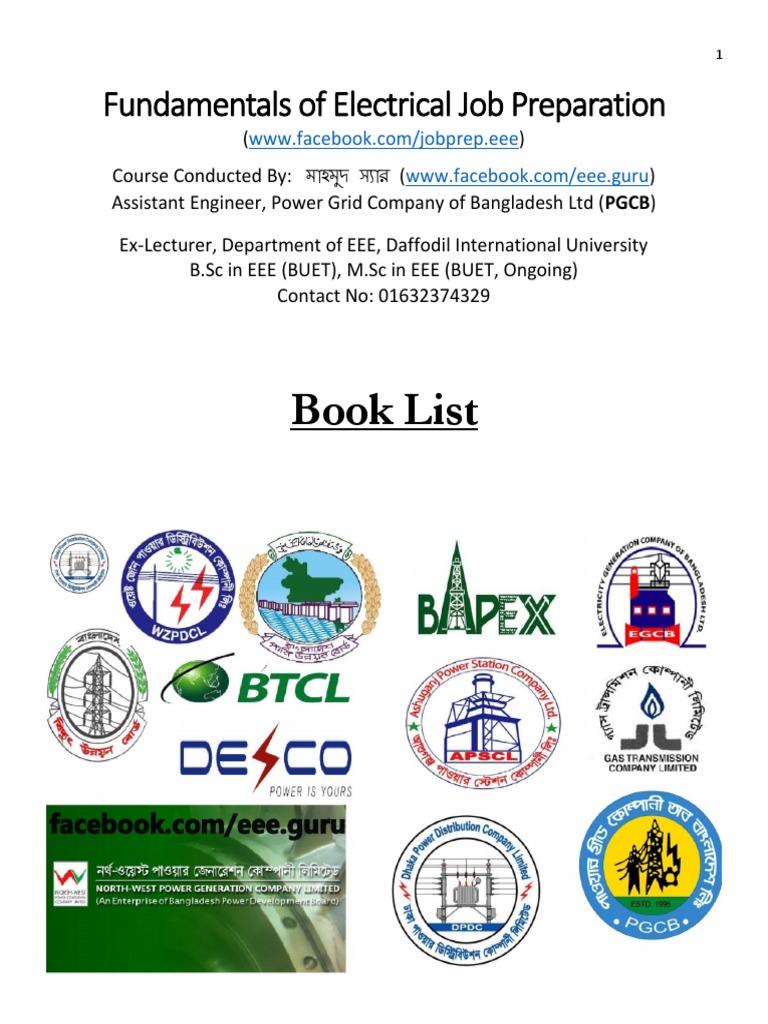 Book List For Fundamentals of EEE Job Preparation | PDF