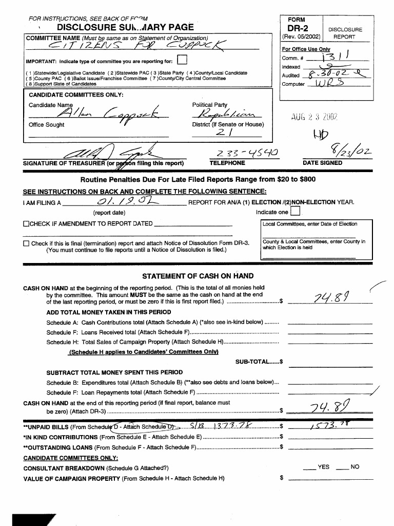 Coppock Allen - 1311 - Scanned | PDF | Debt | Political Action Committee