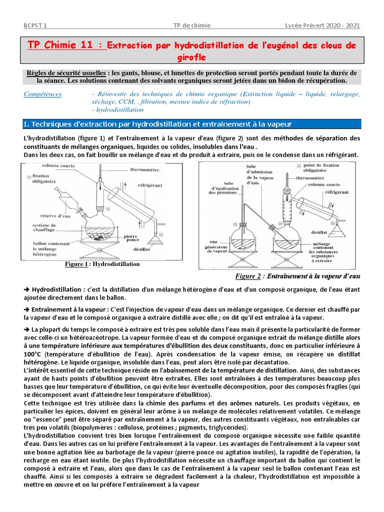 TP Chimie 11 Clou de Girofle | PDF | Chimie | Chimie analytique