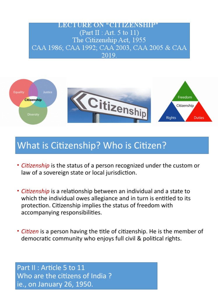 Understanding Citizenship in India | PDF | Citizenship | Policy