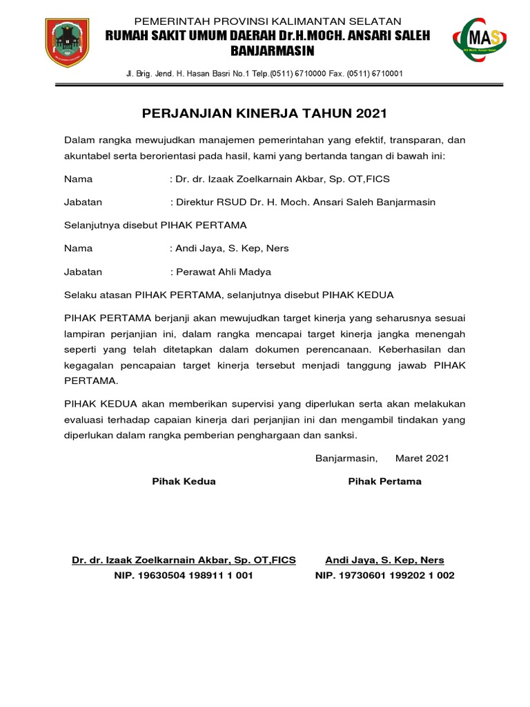 Contoh PK Staf | PDF