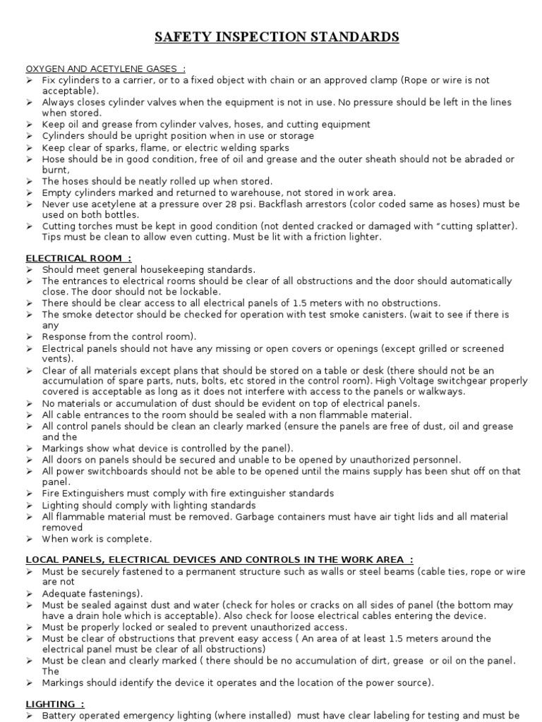 Electrical Room Safety Checklist | PDF | Electrical Wiring | Housekeeping