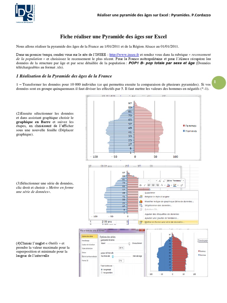 Pyramide des âges sur Excel 2024 | PDF | Microsoft Excel | France