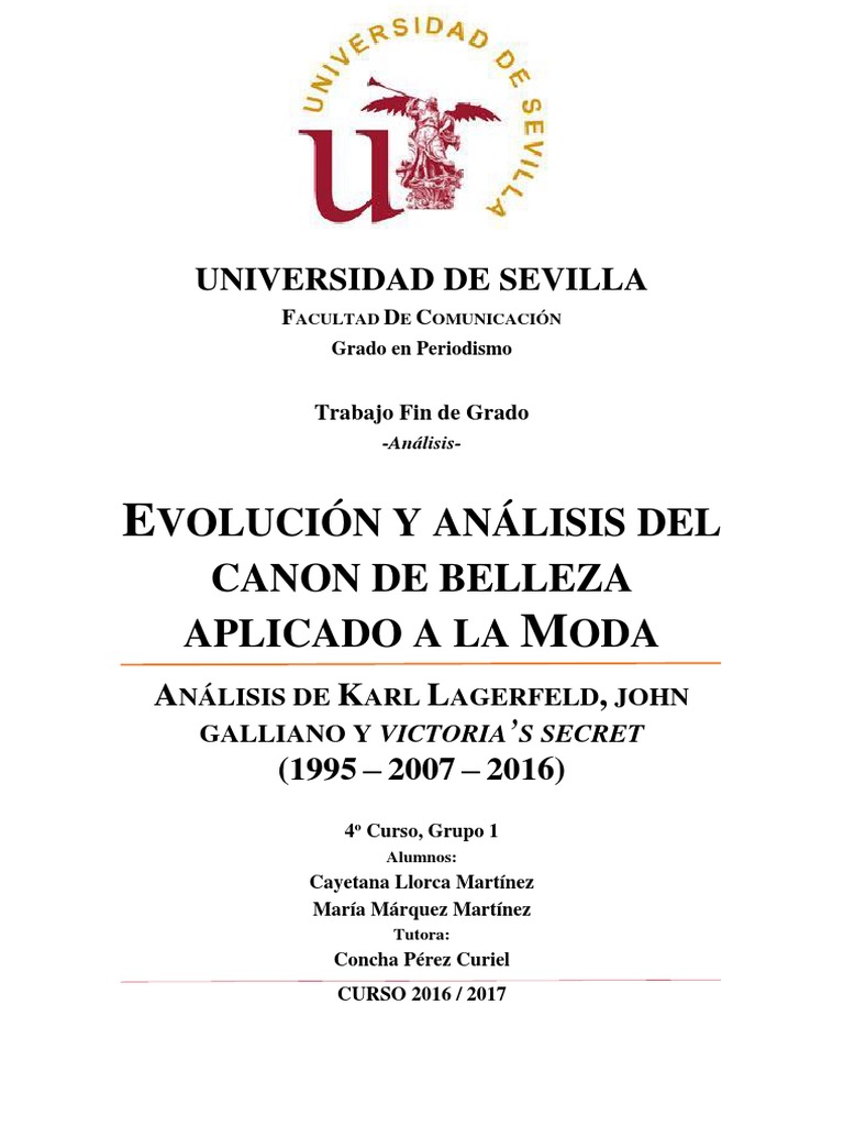 Evolución y Análisis Del Canon de Belleza Aplicado A La Moda | PDF ...