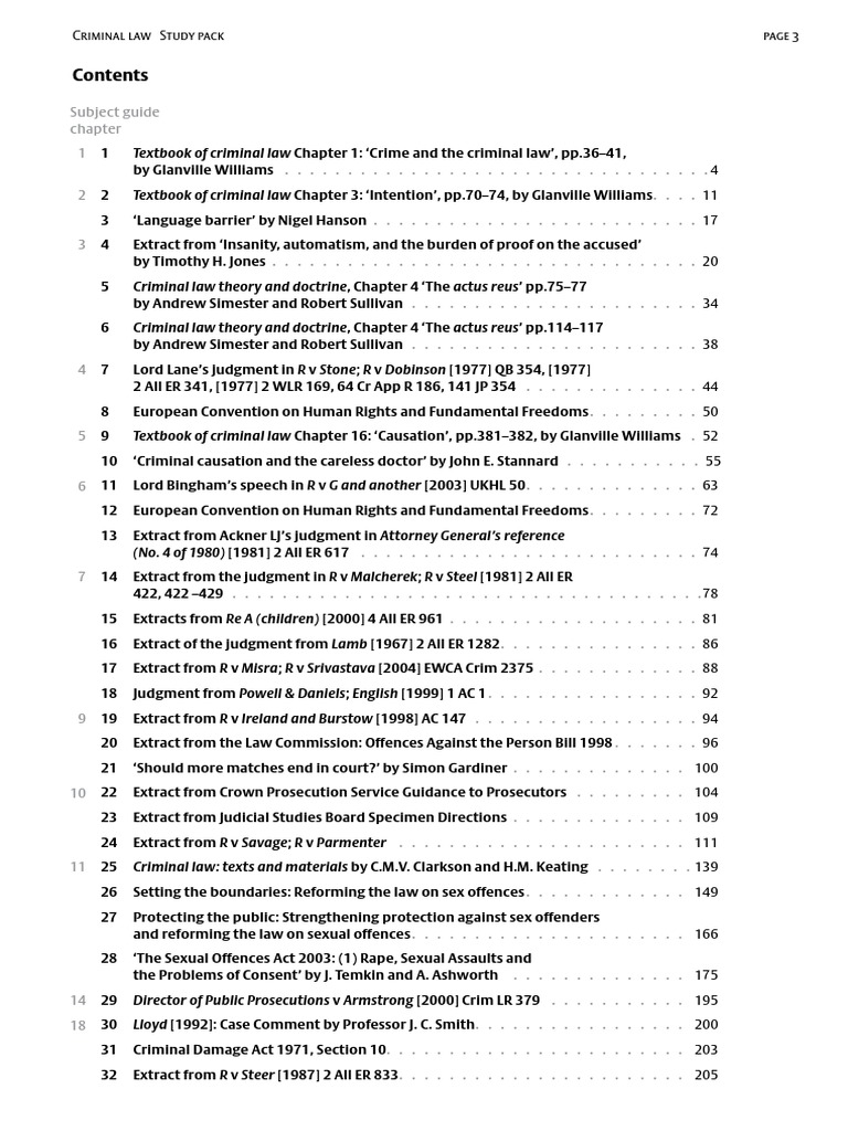 Subject Guide 1 2: Criminal Law Study Pack | PDF | Sex And The Law ...