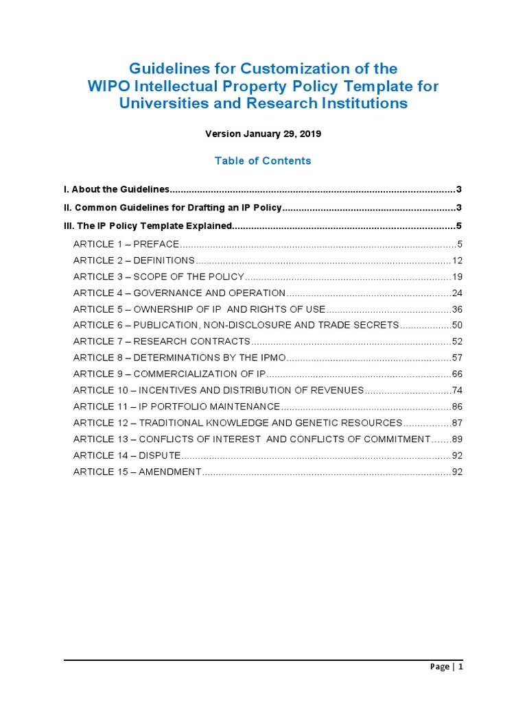 Guidelines Template | PDF | Intellectual Property | Business