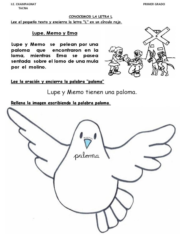 Actividades de Lectura con la Letra L | PDF