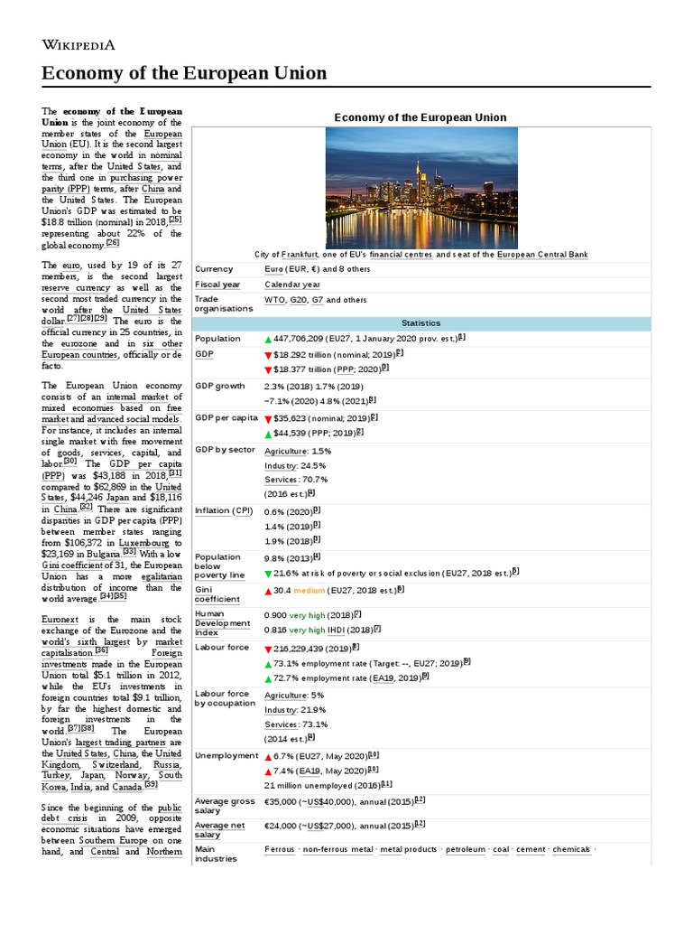Union Is The Joint Economy of The | PDF | Eurozone | Economy Of The ...