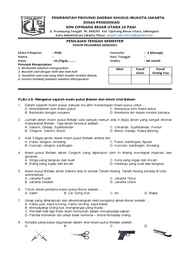 PTS PLBJ Kelas 3, SMTR 2 Murid | PDF