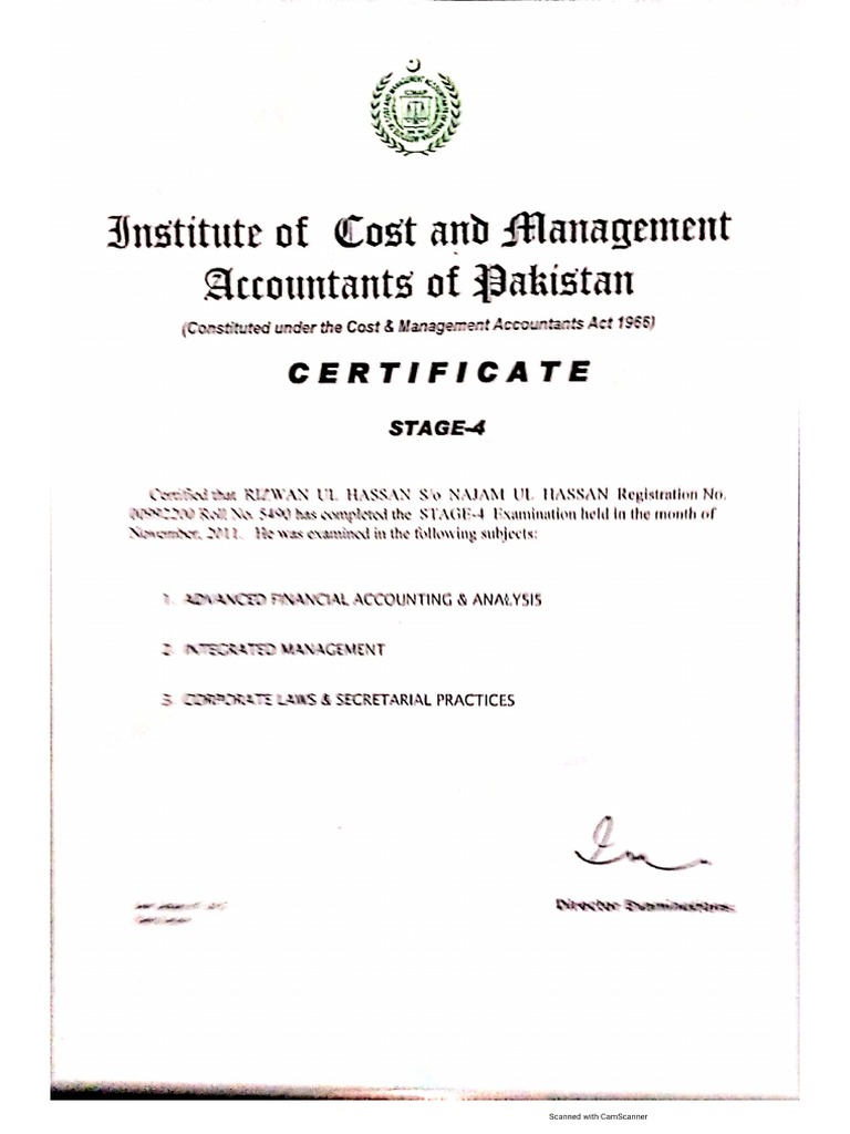 Icmap Certificate | PDF