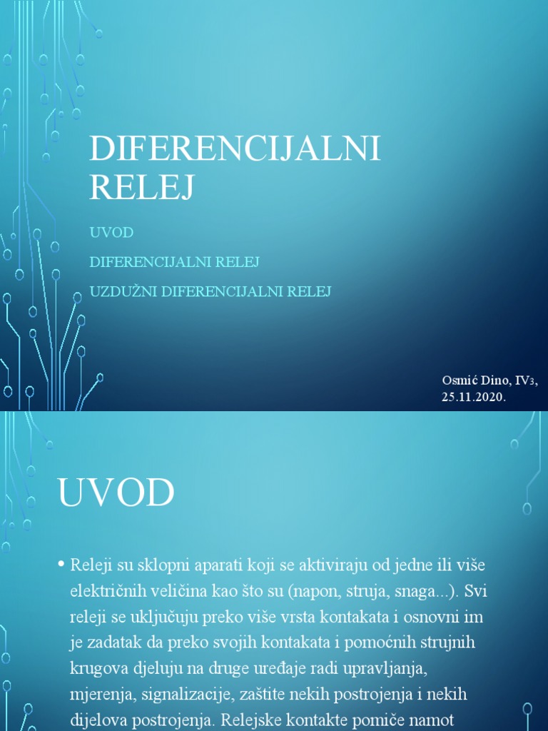 Diferencijalni Releji - Prezentacija | PDF