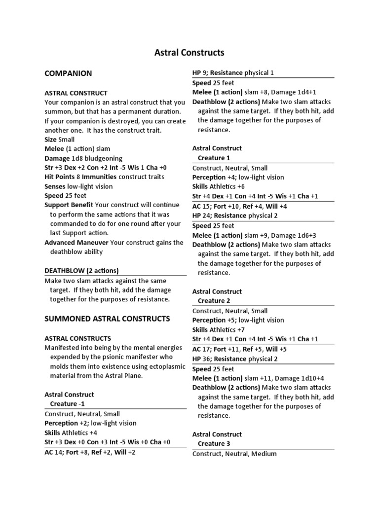 Astral Constructs | PDF | Leisure | Sports