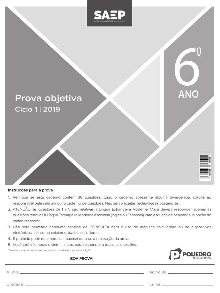 EFII - 6º Ano - Ciclo1 - Prova I - Prova | PDF | Rochas (Geologia) | Terra