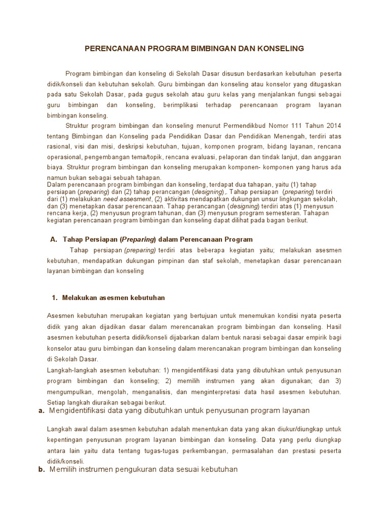 Perencanaan Program Bimbingan Dan Konseling | PDF