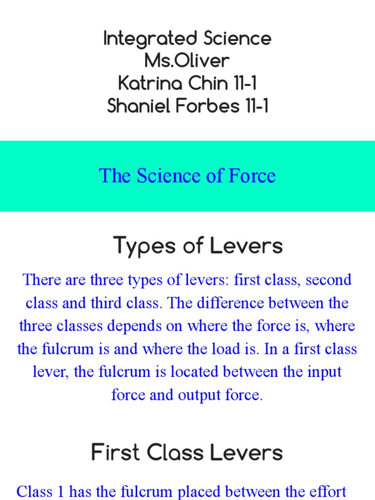 Integrated Science Force Pdf Lever Machines