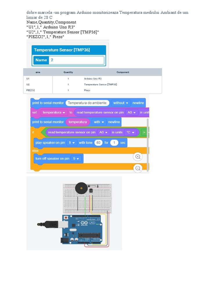 Name, Quantity, Component "U1",1," Arduino Uno R3" "U2",1," Temperature ...