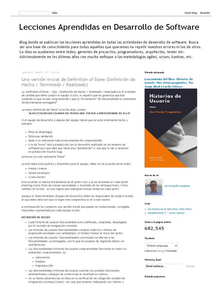 Definition of Done (Definición de Hecho - Terminado - Realizado) | PDF ...