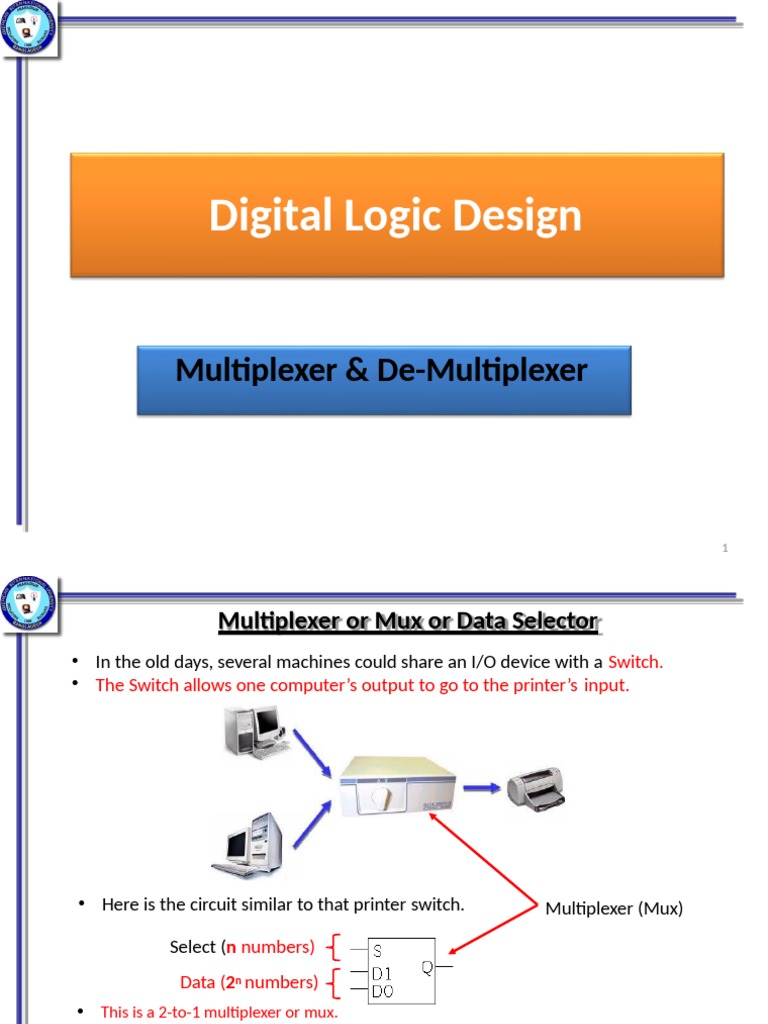 Digital Logic Design: Multiplexer & De-Multiplexer | PDF | Multiplexing ...