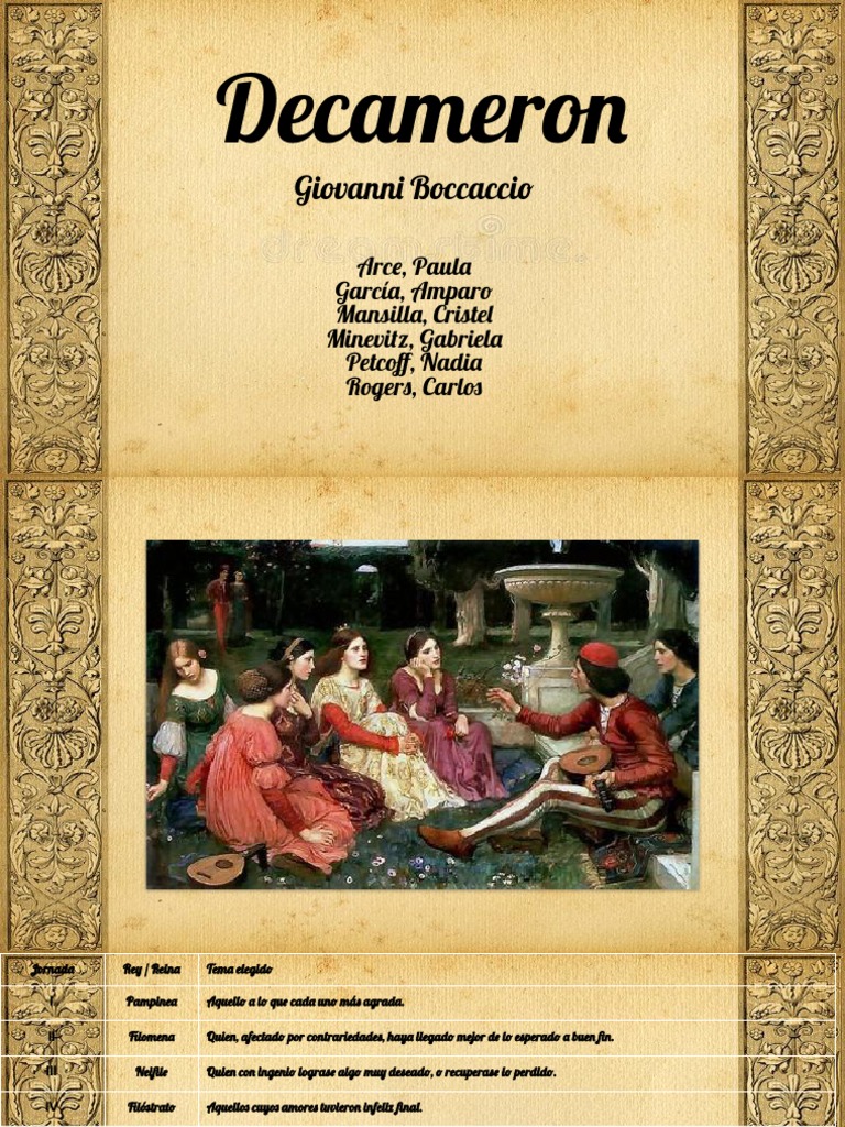 Exposición 23 - 2 - Decameron | PDF | El decameron | Giovanni Boccaccio