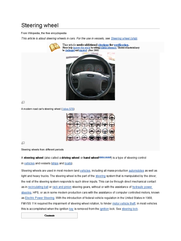 Steering Wheel: This Article Is About Steering Wheels in Cars. For The ...