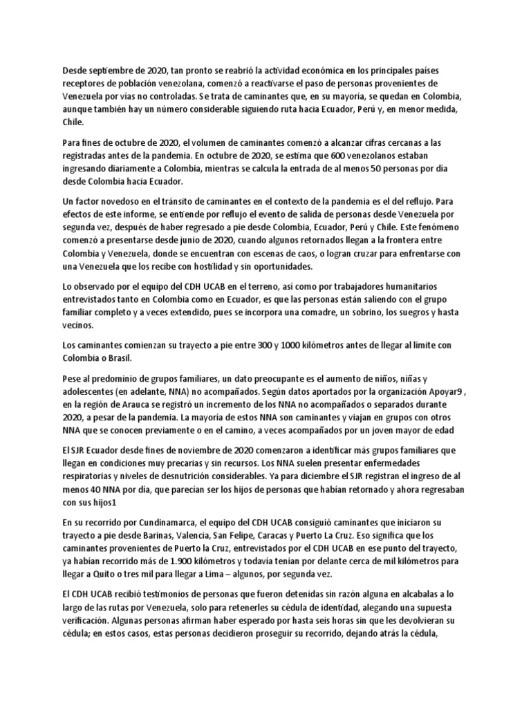 Informe DDHH Ucab | PDF | Solicitante de asilo | Migración humana