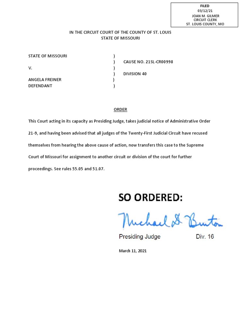 Judge Recusal Order | PDF
