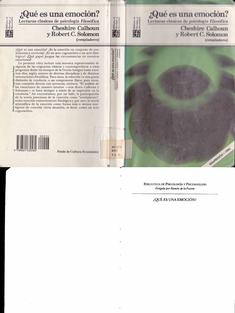 Que Es Una Emocion Pdf Temor Las Emociones