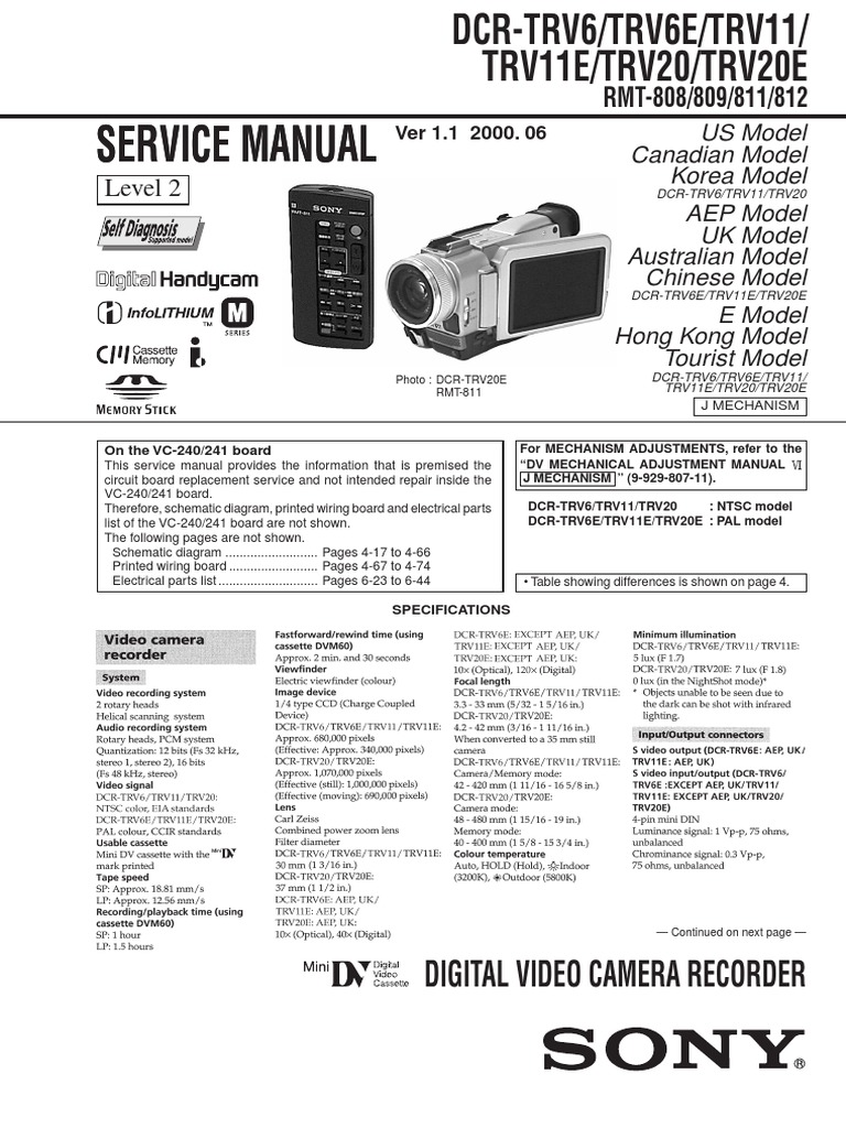Dcr-trv6, Trv11, Trv20 | PDF | Liquid Crystal Display | Pixel