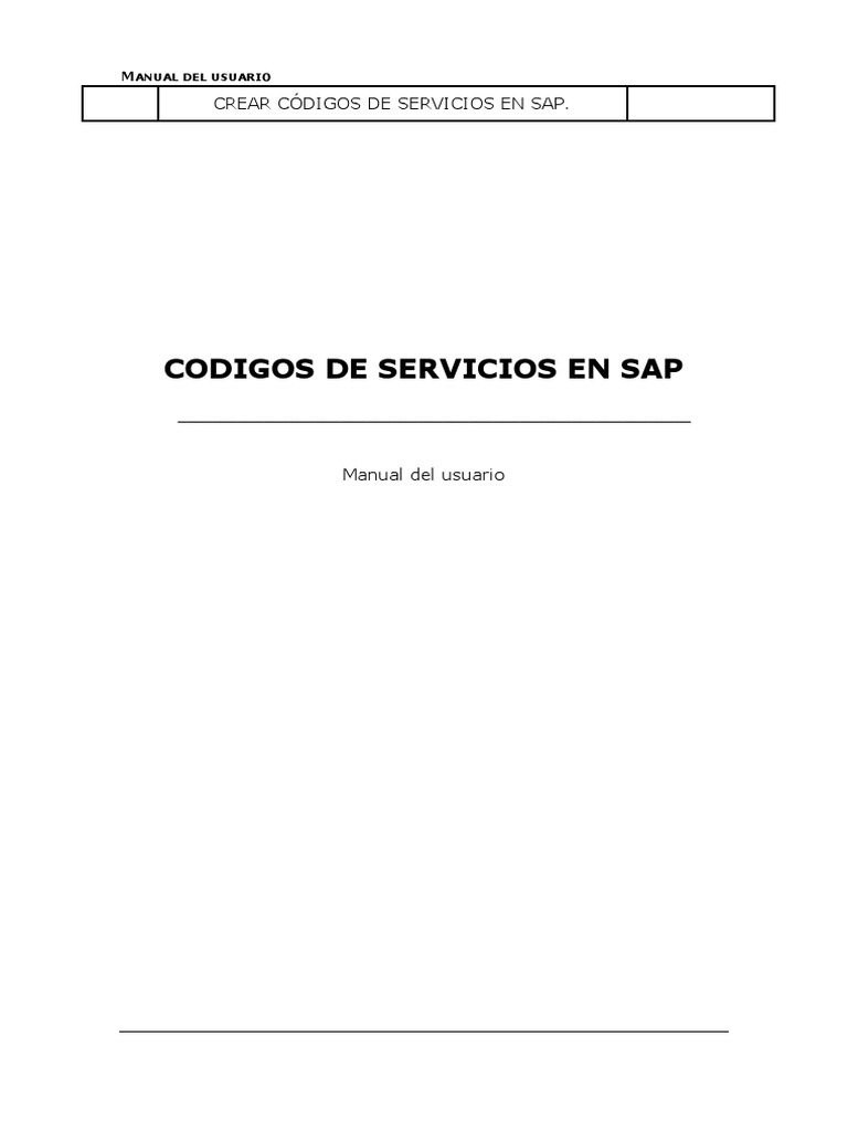 Crear Códigos de Servicios en Sap. | PDF | Ciencias de la Computación ...