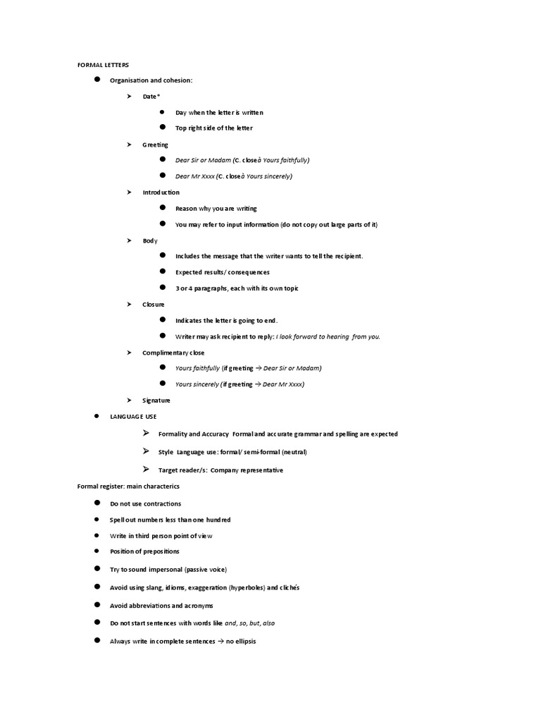 Guidelines for Writing Formal Letters | PDF
