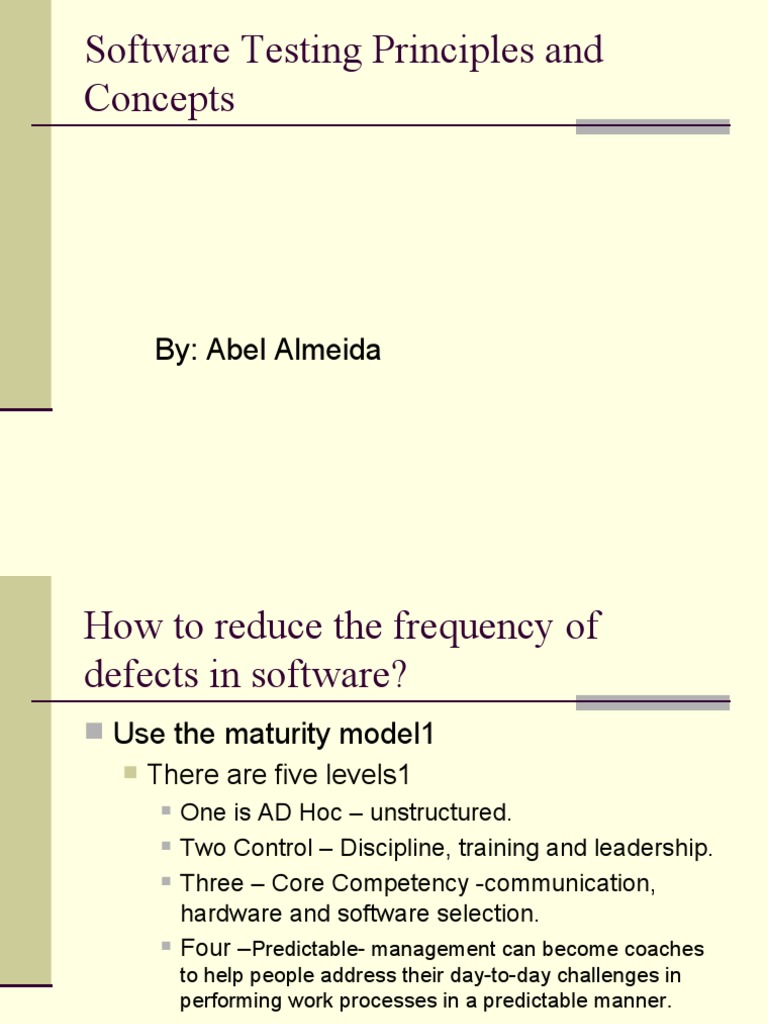 Software Testing Principles and Concepts: By: Abel Almeida | PDF ...