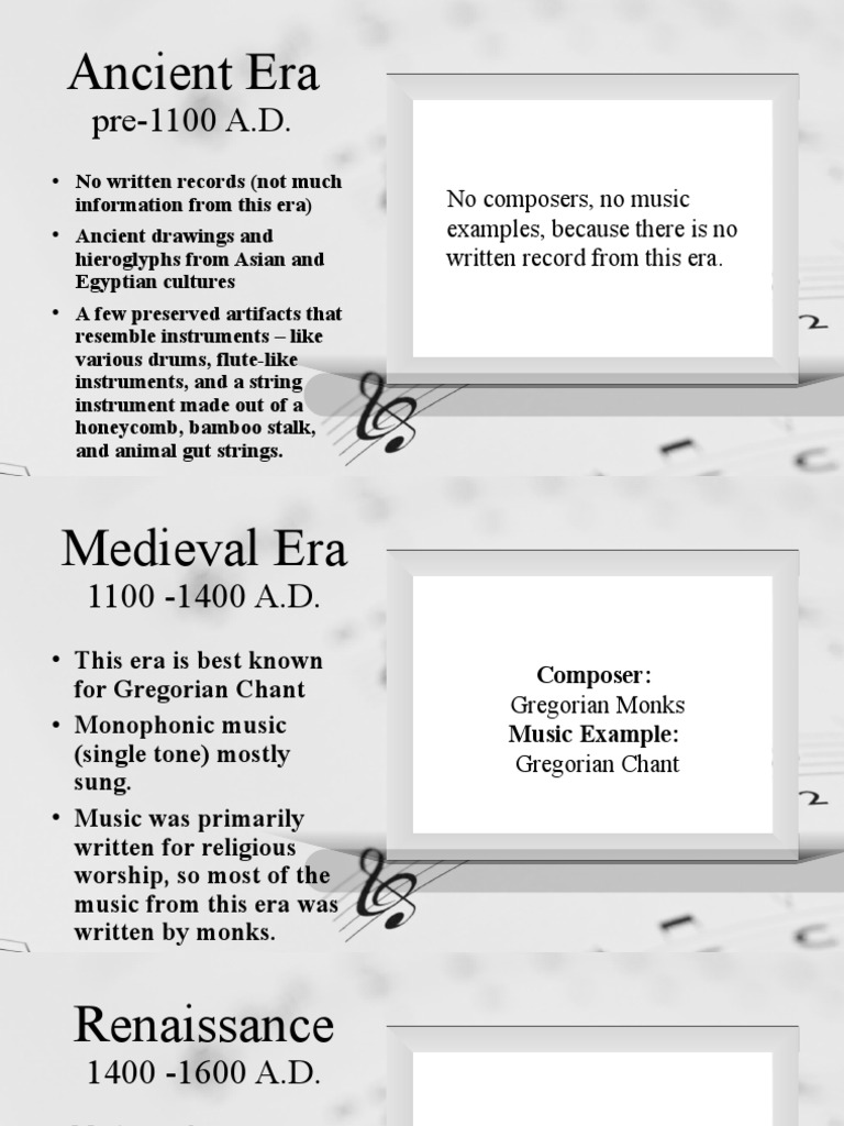 Pre-1100 A.D.: Ancient Era | PDF | Composers | Symphony