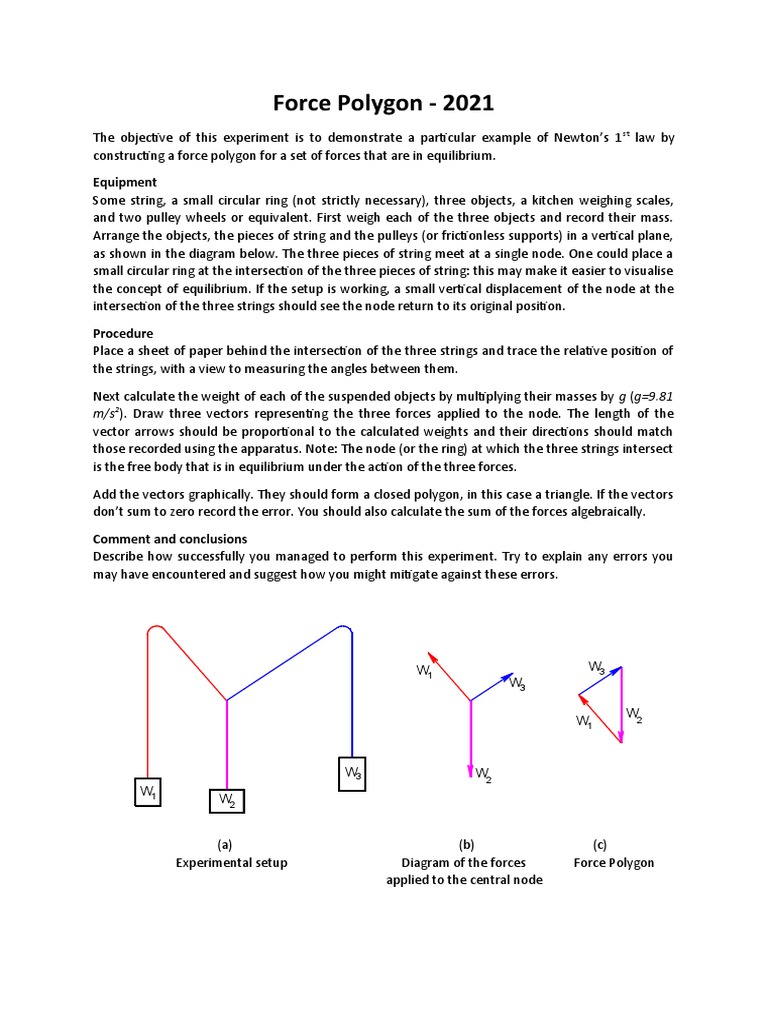 1E7 Force Polygon Experiment 2021 | PDF | Force | Weight
