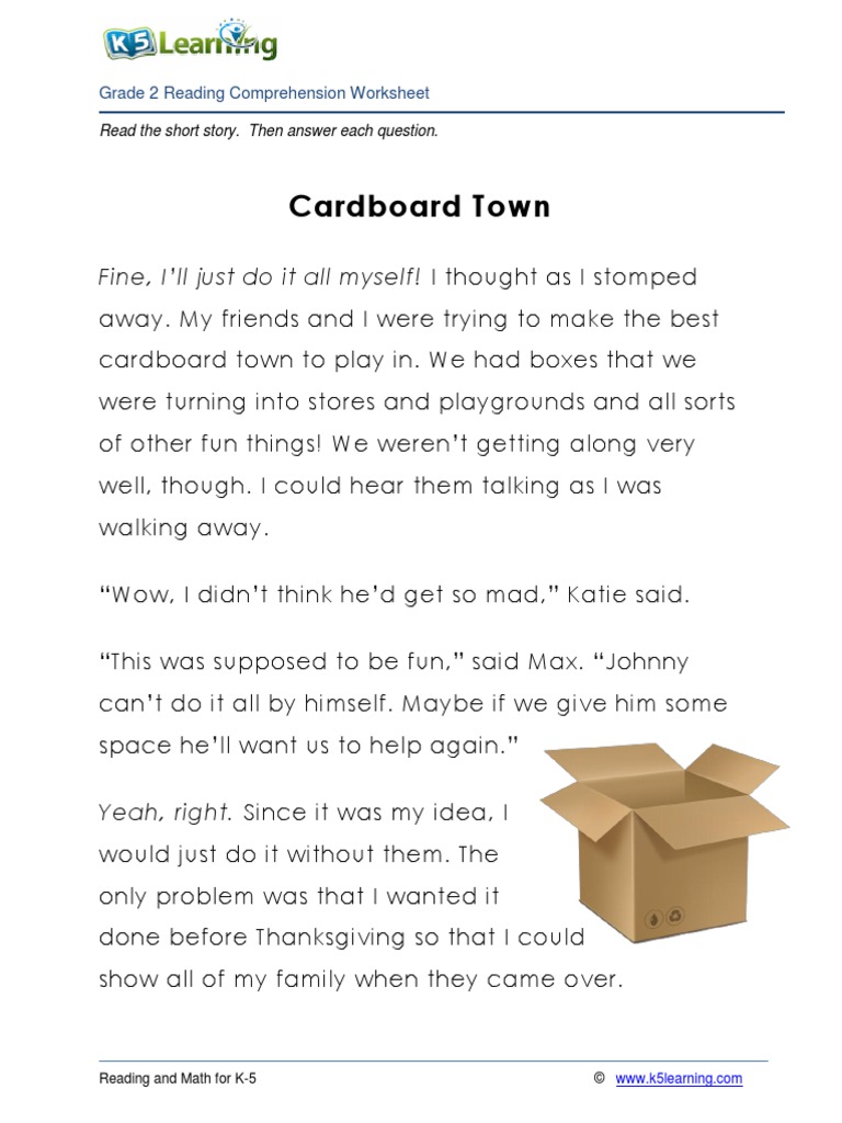Cardboard Town: Grade 2 Comprehension | PDF