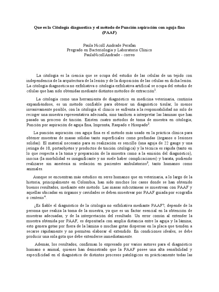 Citología y PAAF en Diagnóstico Clínico | PDF | Biopsia | Biología