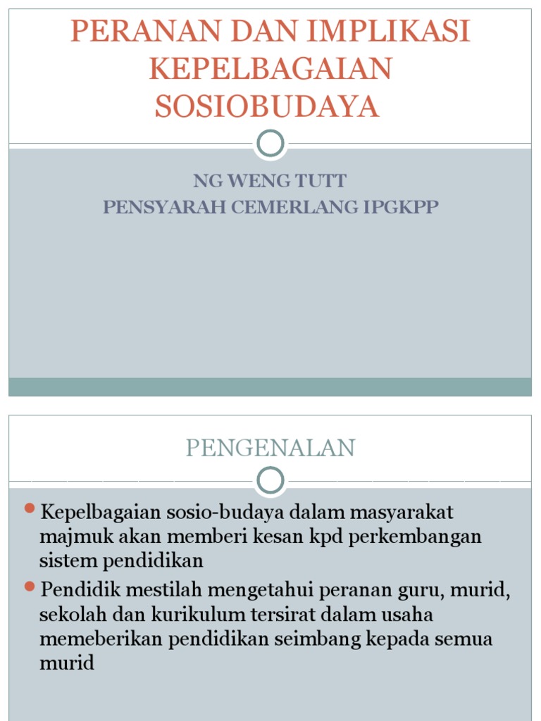 BAB 4 - Peranan Dan Implikasi Kepelbagaian Sosiobudaya | PDF