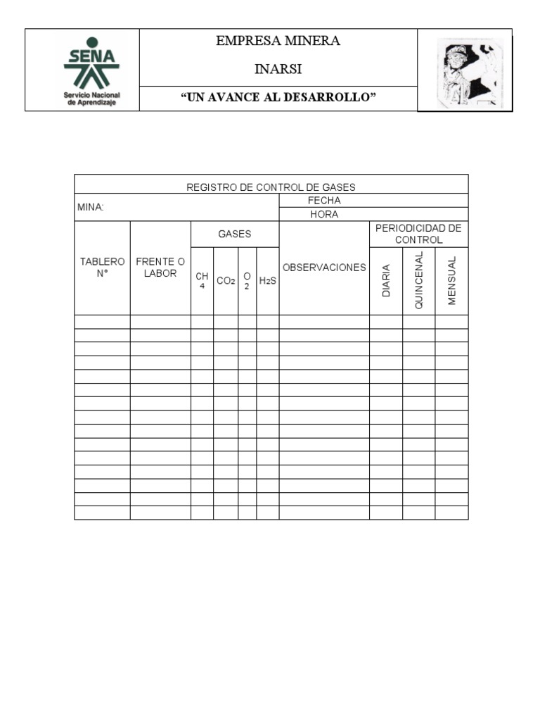 Anexo Formato de Control de Gases | PDF