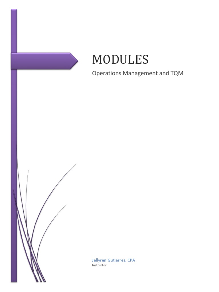 Modules: Operations Management and TQM | Download Free PDF | Operations ...